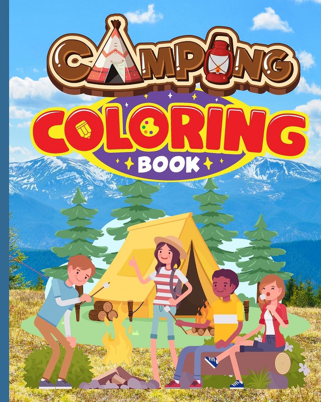 Camping Coloring Book: Happy Camping Adventures Coloring Pages, Camping ...