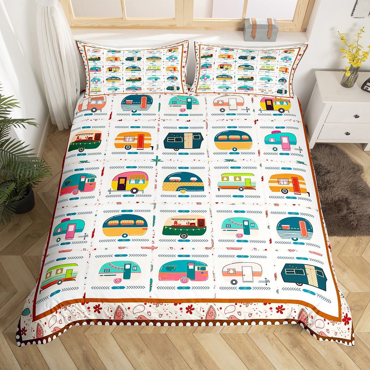 Camping Comforter Cover Camper Decor Duvet Cover,Camping Bedding Set ...