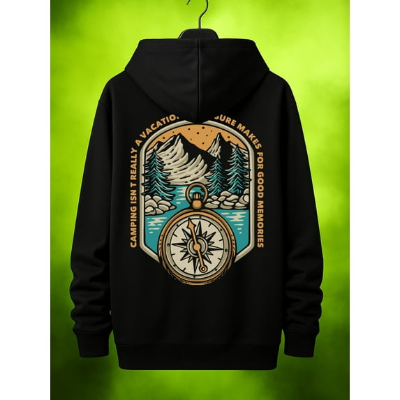 Camping Compass Hoodie sweatshirt Camping for men machine washable ...