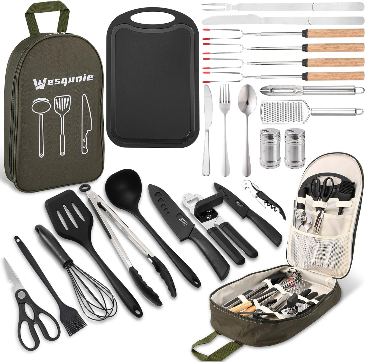 Camping Cooking Essentials Utensils Set - Camp Cookware Kitchen ...