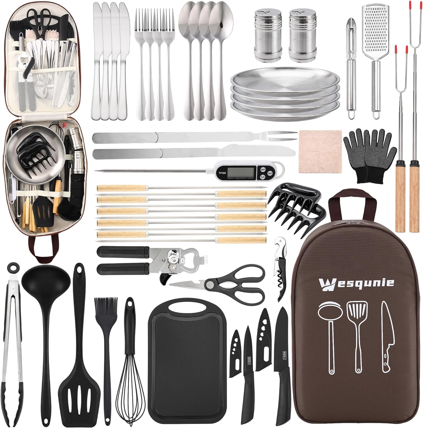 Camping Cooking Kitchen Essentials Set, Camper Must Haves Cookware Kit ...