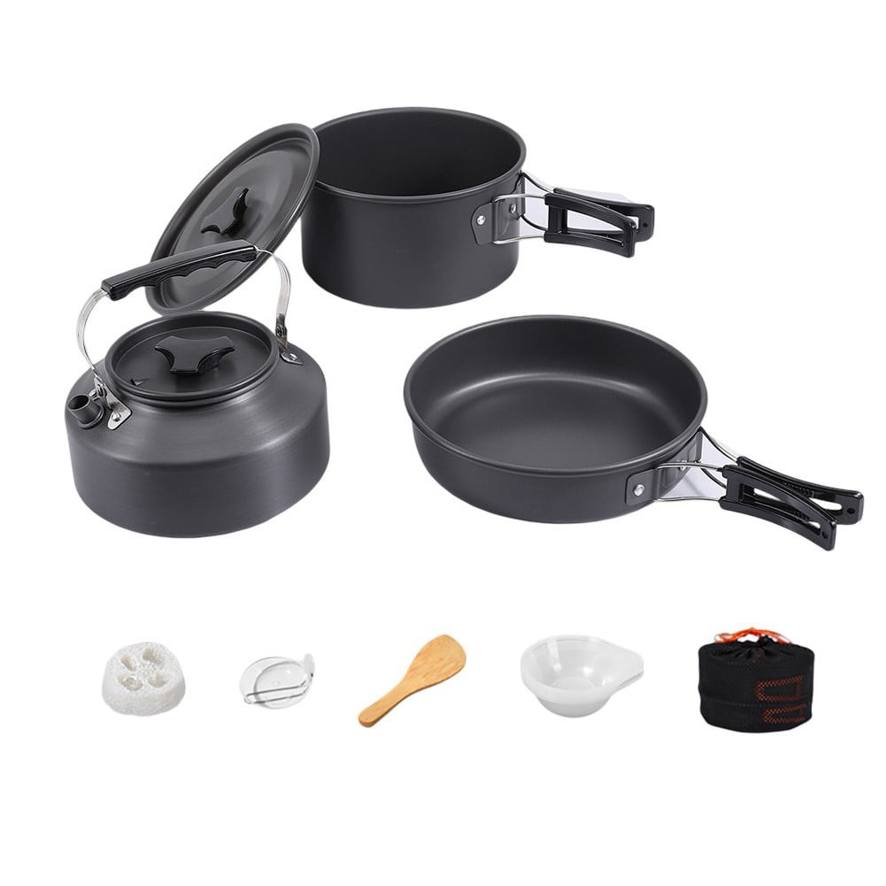 Camping Cooking Set 2-3 Persons Cookware Set Pots and Frying Pans For ...