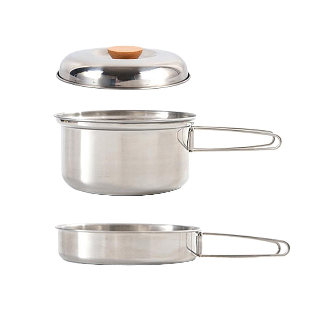 Camping Cooking Set Outdoor Pots Foldable Handle Cooking Pot Soup Pot ...