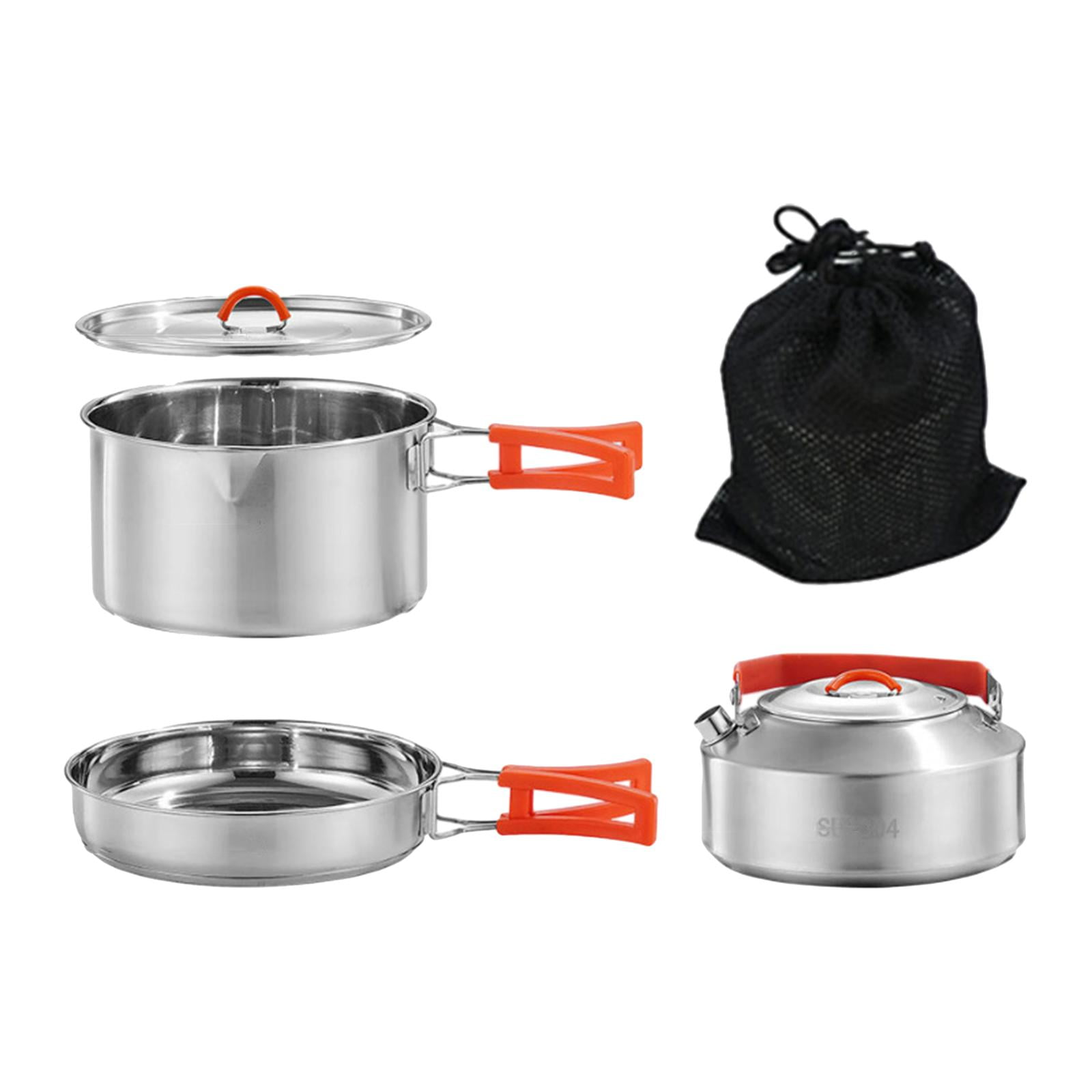 Camping Cookware 3Pcs/Set Compact with Kettle for Outdoor Picnic ...