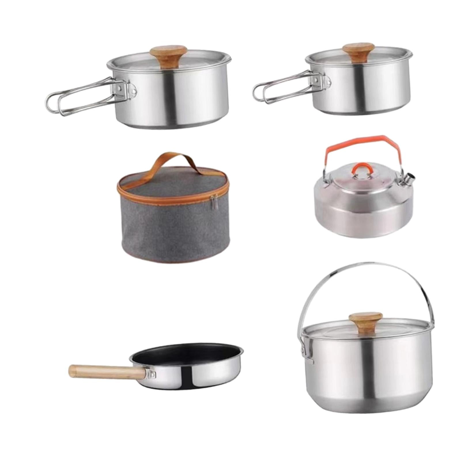 Camping Cookware Kit Cookset Nonstick Tableware Frying Pan Cooking Set ...