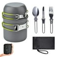 Camping Cookware Mess Kit 5 Pieces,Hiking Backpacking Picnic Cooking ...
