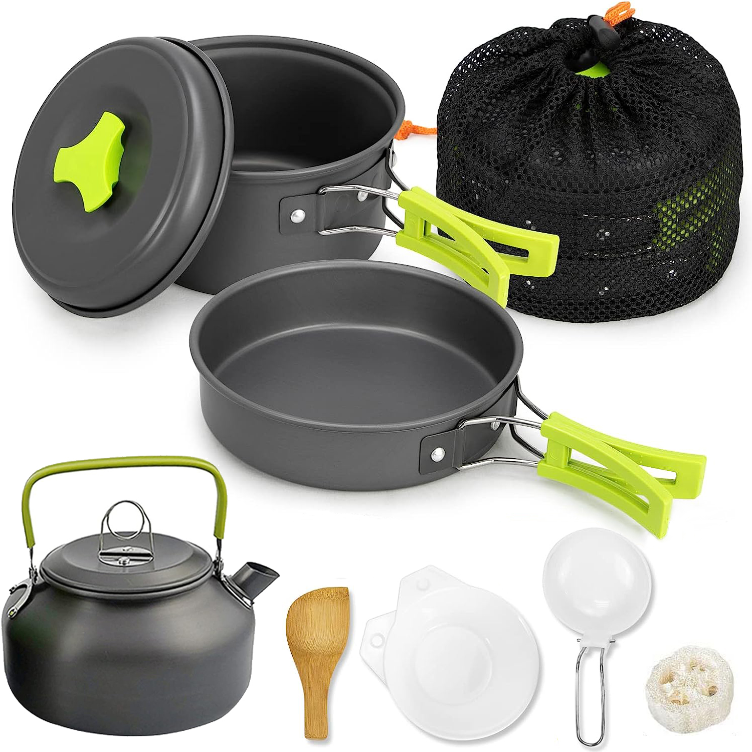 13pcs Camping Cookware Set with Mini Stove, Aluminum Camping Cookware ...
