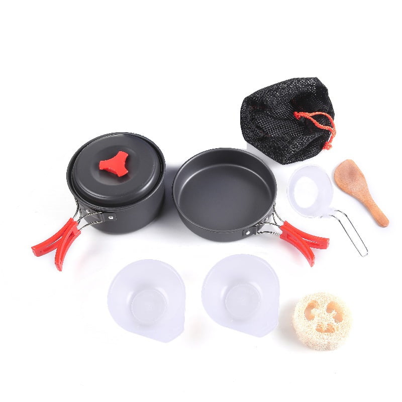 Camping Cookware Set 2 Person Camping Gear Campfire Utensils NonStick ...
