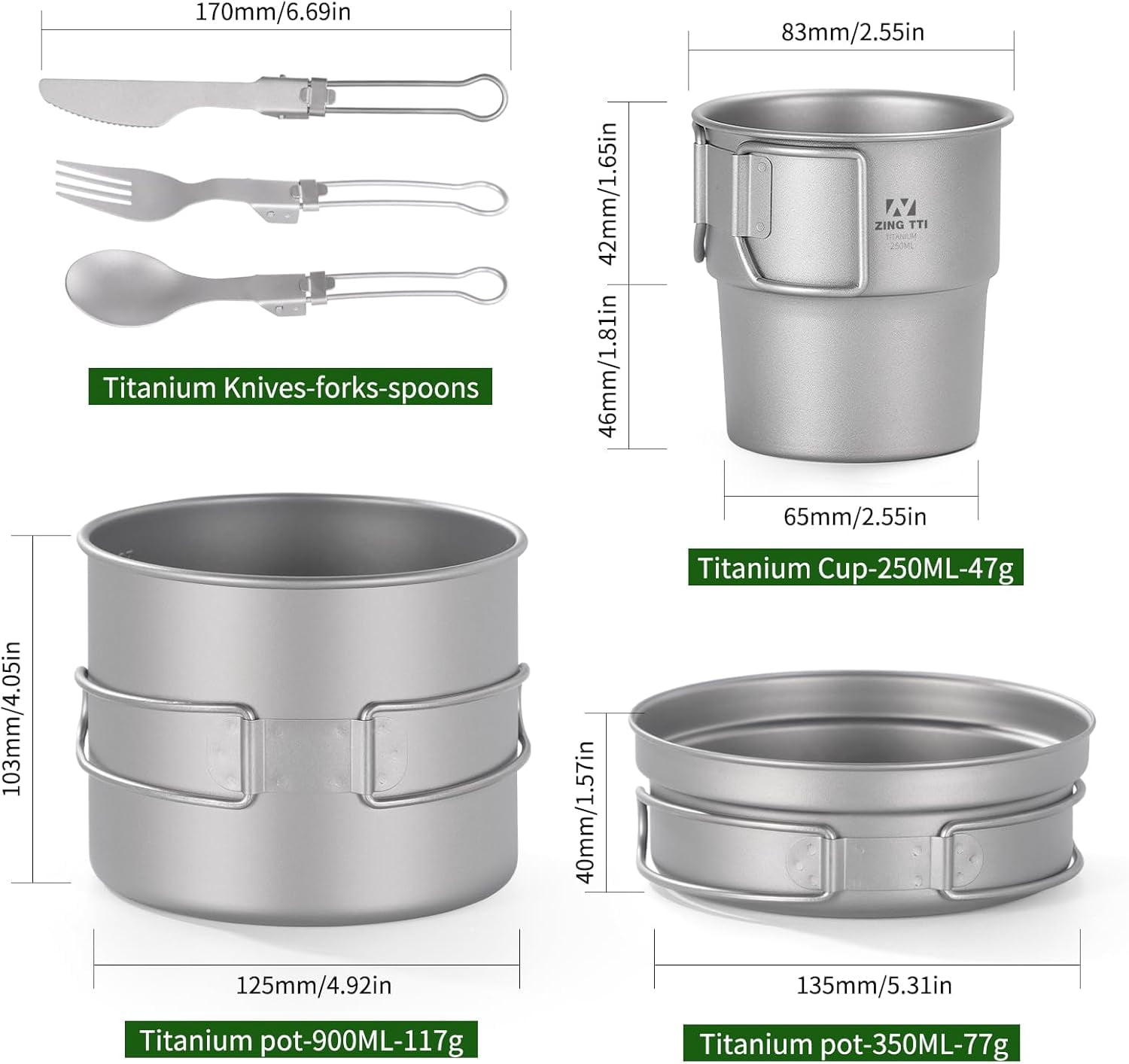 Camping Cookware Set - 8-Piece Lightweight Outdoor Cooking Kit with ...