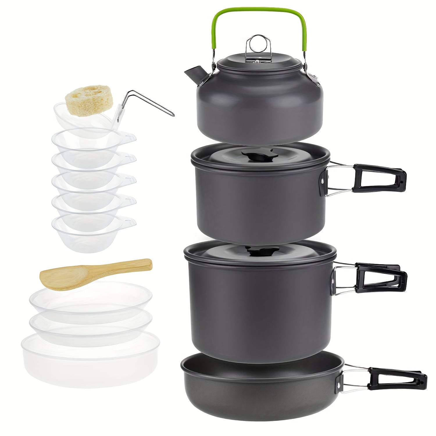 Camping Cookware Set Camping Gear Campfire Utensils Non-Stick Cooking ...