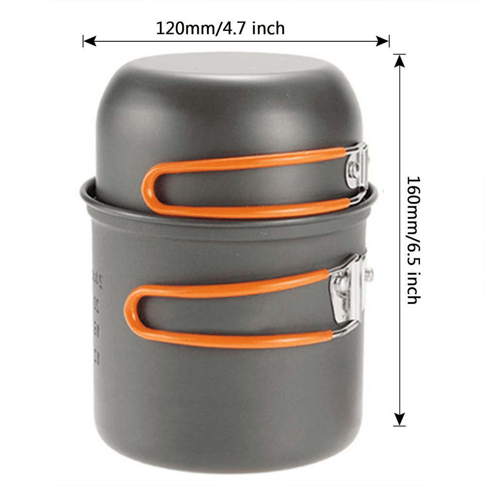 Camping Cookware Set with Stove Lightweight Pot Pan Set Outdoor Cooking ...