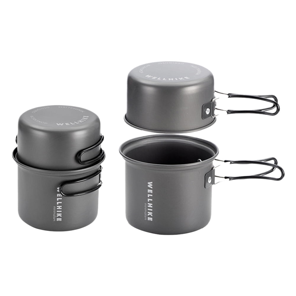Camping Cookware Set with Water Kettle Portable Camping Stove Tableware ...