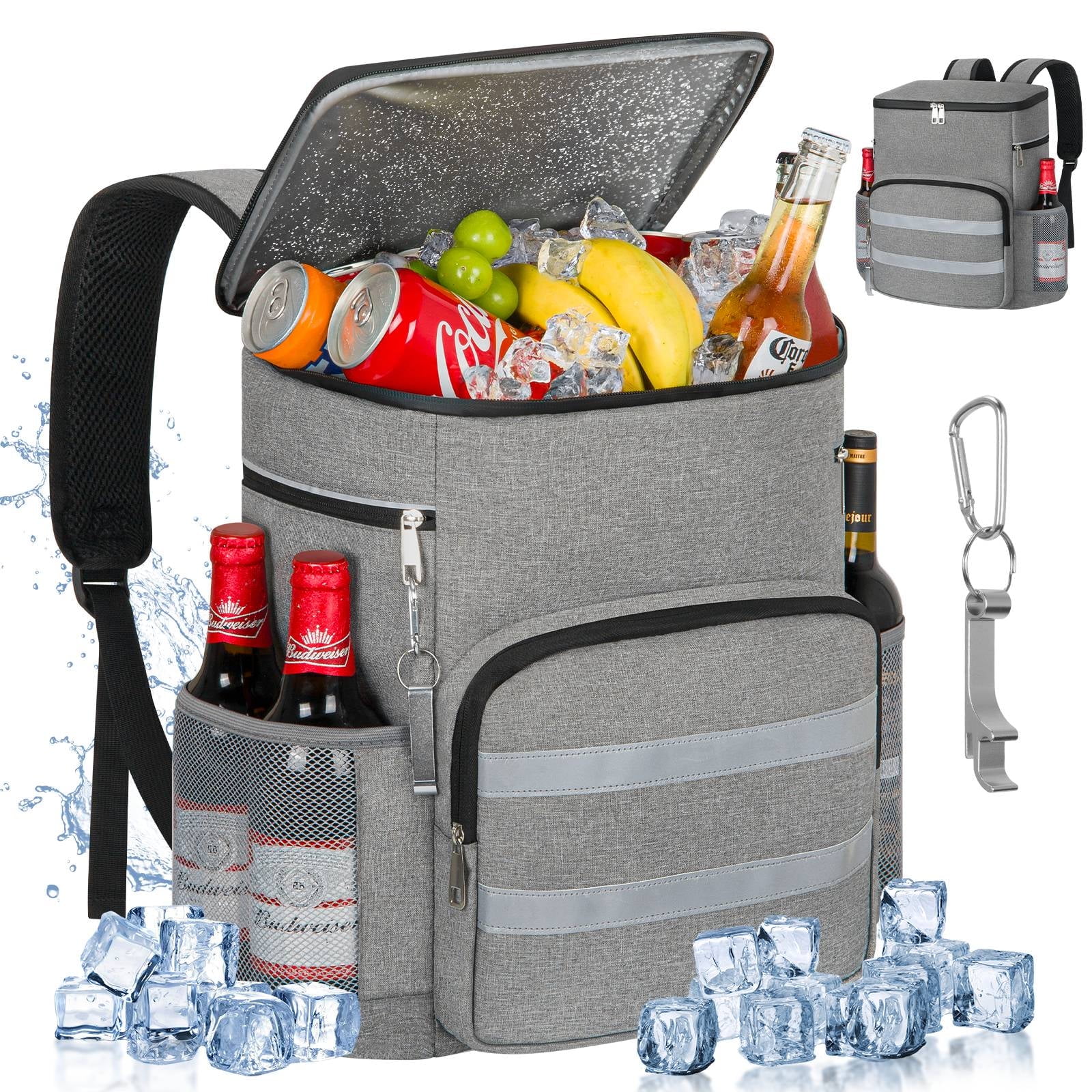 53 Cans Camping Cooler Backpack, Soft Backpack Coolers Insulated ...