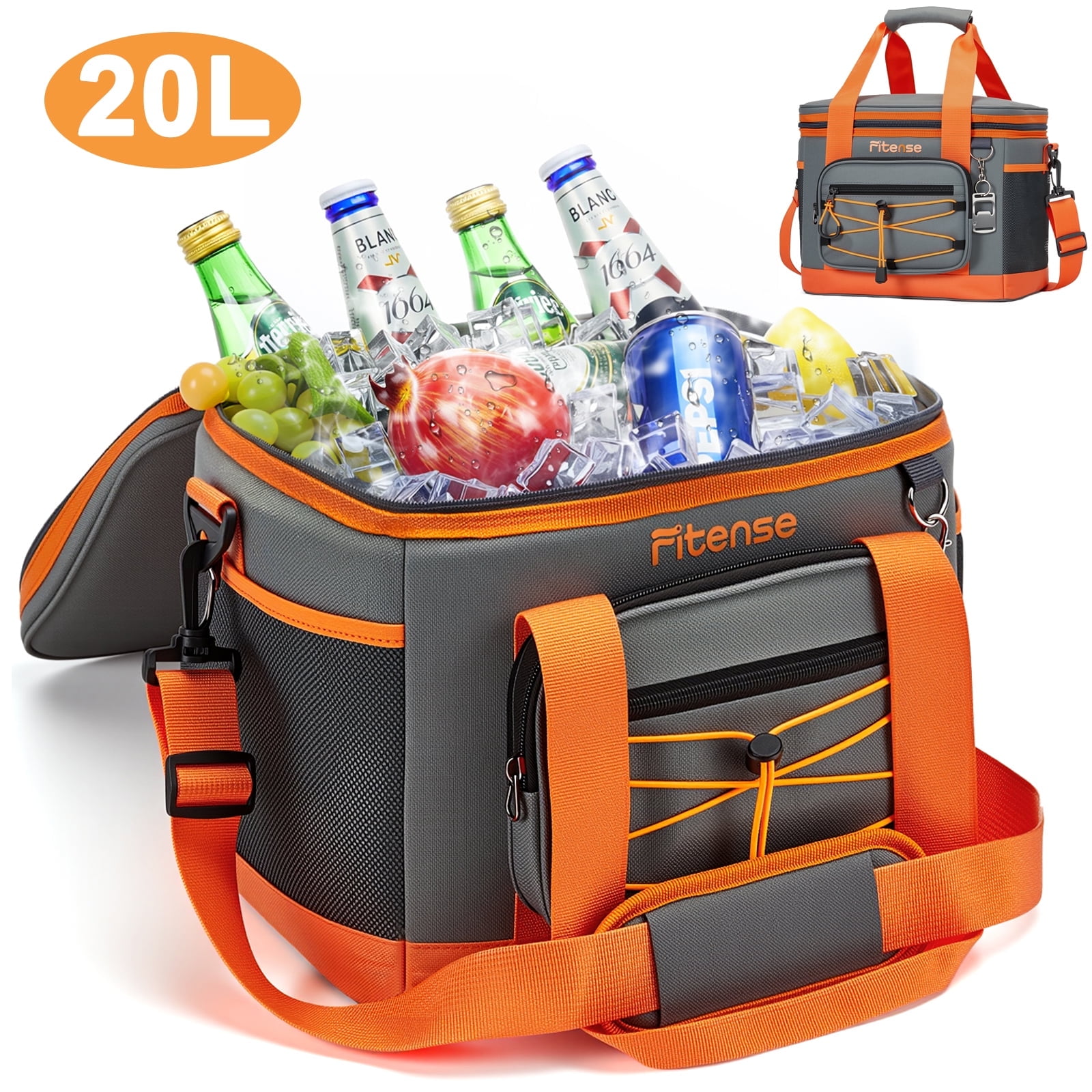 Camping Cooler Bag, 20L/30 Cans Soft Cooler Backpack, 4-Layer Insulated ...