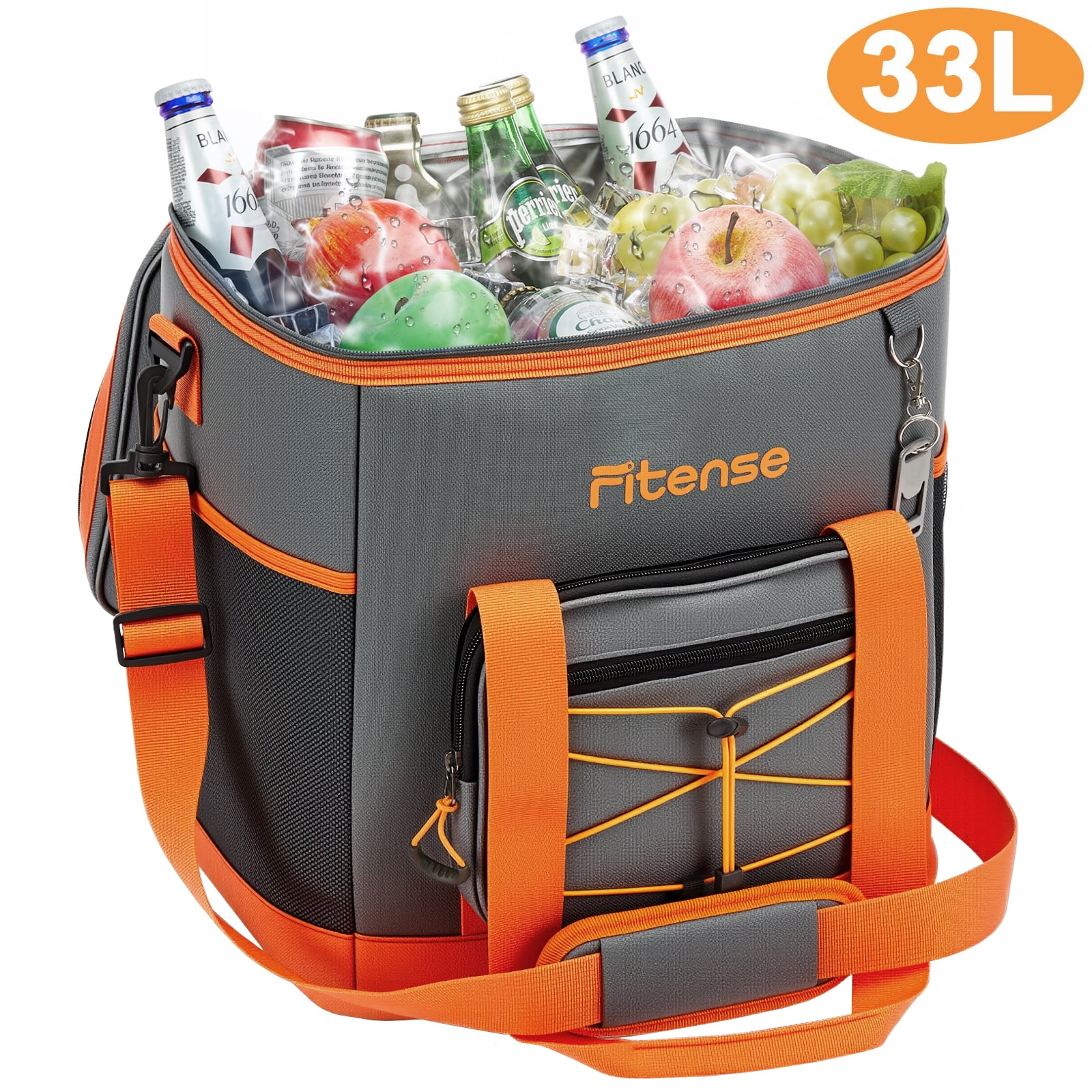 Camping Cooler Bag, 33L/50 Cans Soft Cooler Backpack, 4-Layer Insulated ...