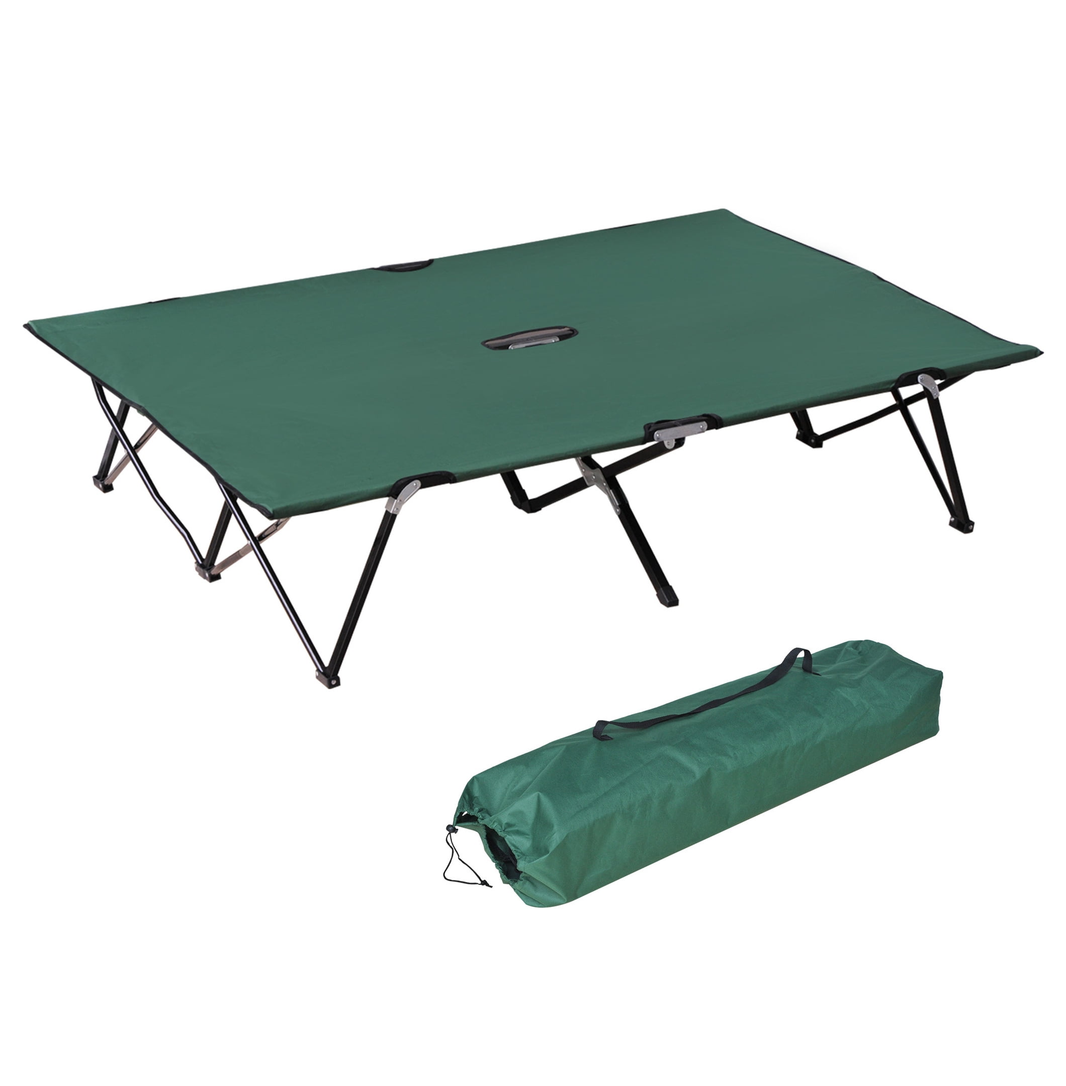 Camping Cot for 2 Adults, 50" Extra Wide Portable Folding Cot Bed ...