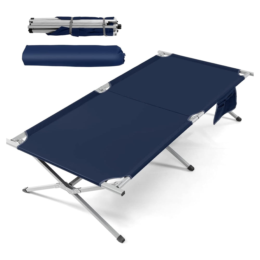 42” Camping Cot, Extra Wide Folding Cot, Portable Camping Bed with ...