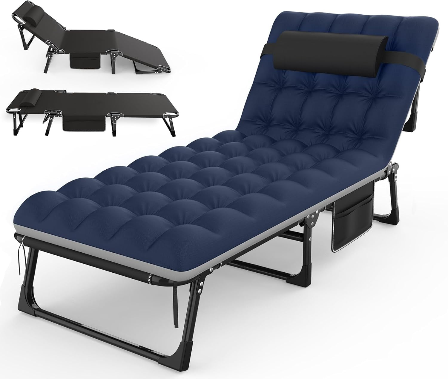 Camping Cot, 5+2 Positions Adjustable Reclining Folding Camping Cot ...