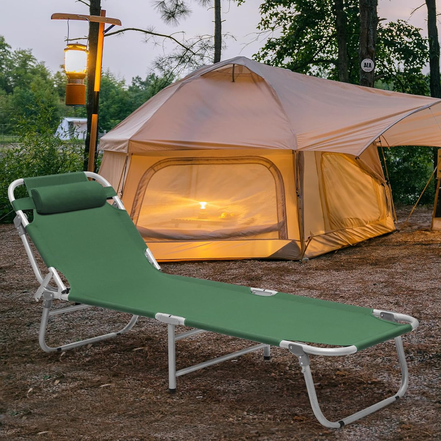 Camping Cot for Adults, Adjustable Backrest Ultralight Folding Cot for ...