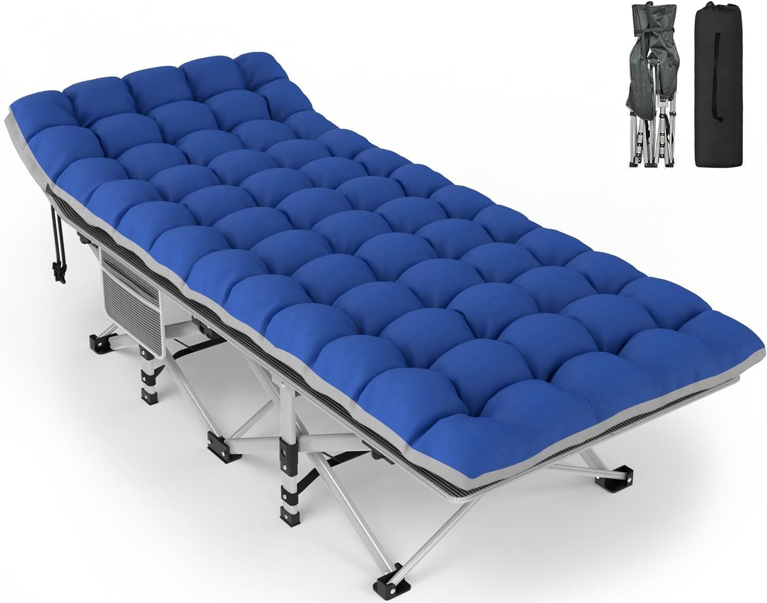 Camping Cot for Adults, Heavy-Duty Portable Cot Bed with Mattress ...