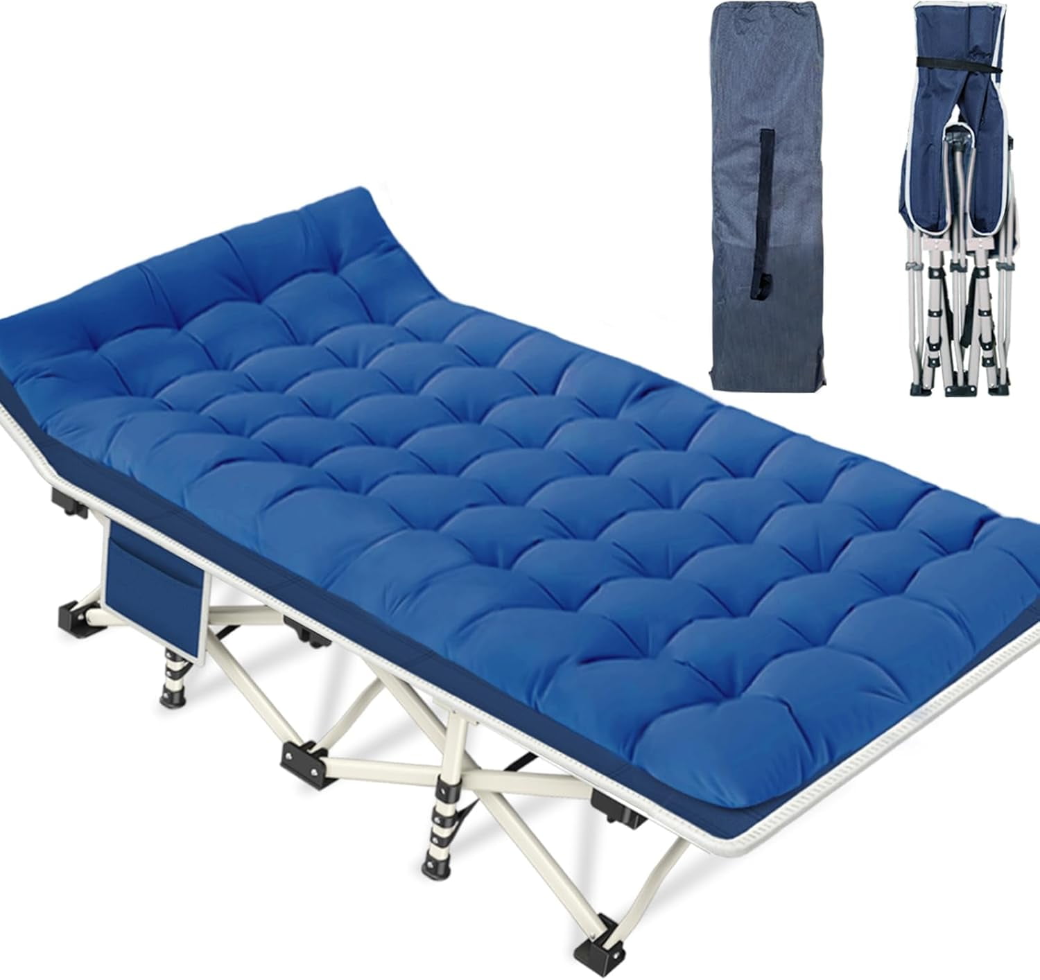 Camping Cot with Comfortable Mattress Cots for Sleeping Easy to Setup ...