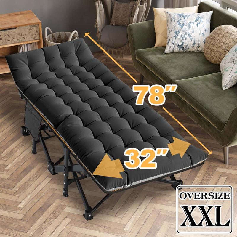 Camping Cot with Comfortable Mattress Cots for Sleeping with Pad Heavy ...