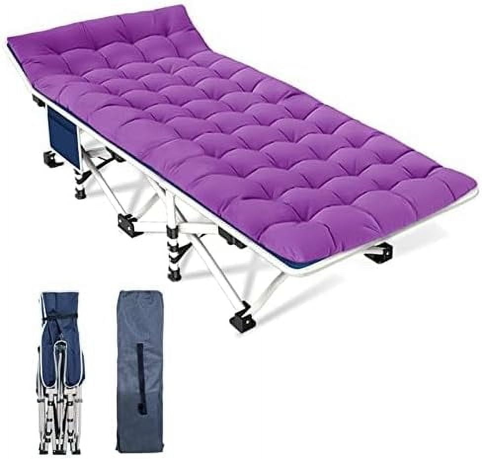 Camping Cot with Comfortable Mattress Cots for Sleeping Premium Fabric ...