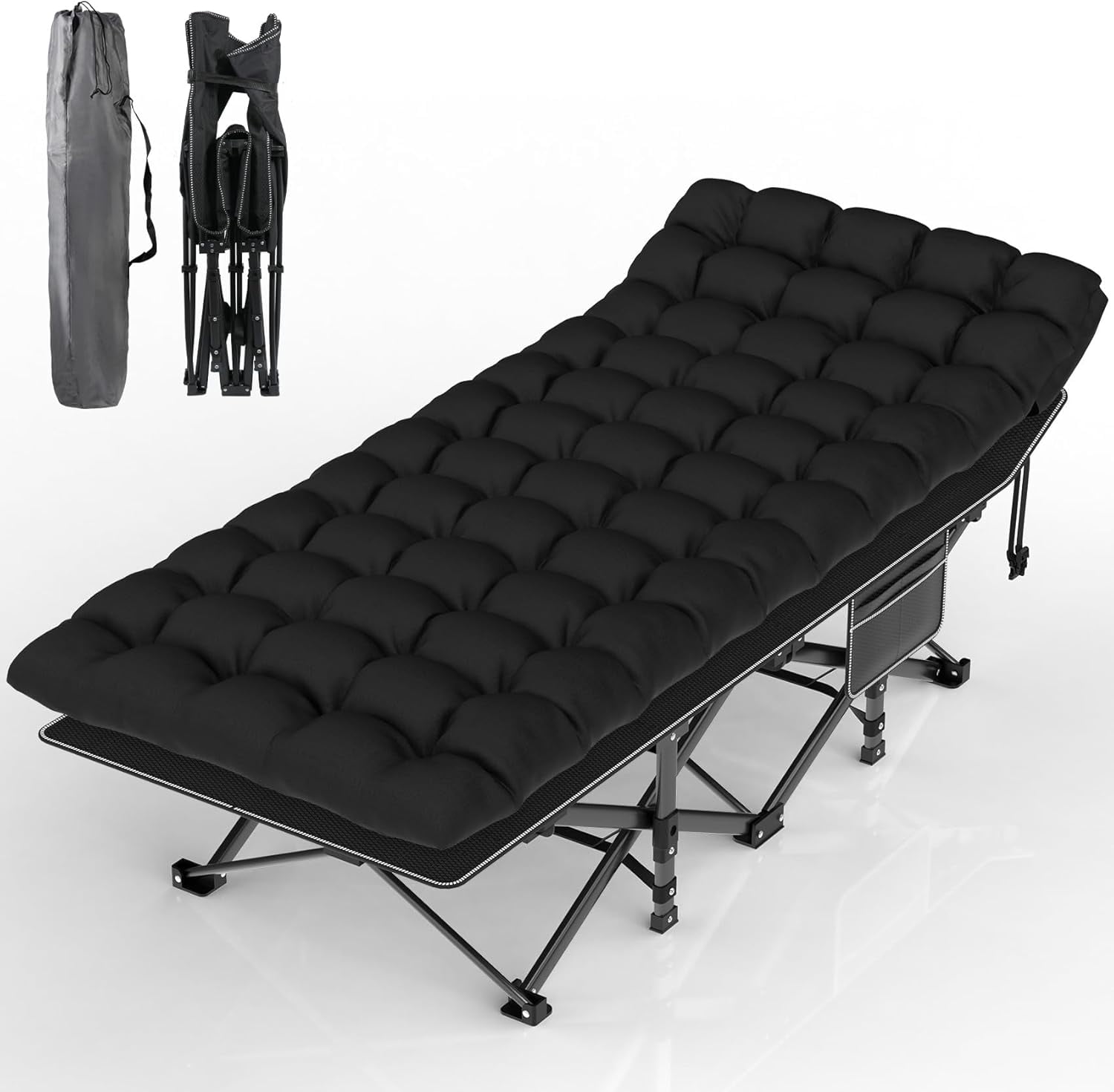 Camping Cot, Folding Camping Cot Bed for Adults Sleeping 1200D Double ...