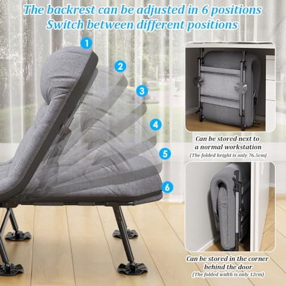 Camping Cot, Heavy-Duty Portable Cot Bed with Blanket, Foldable Padded ...