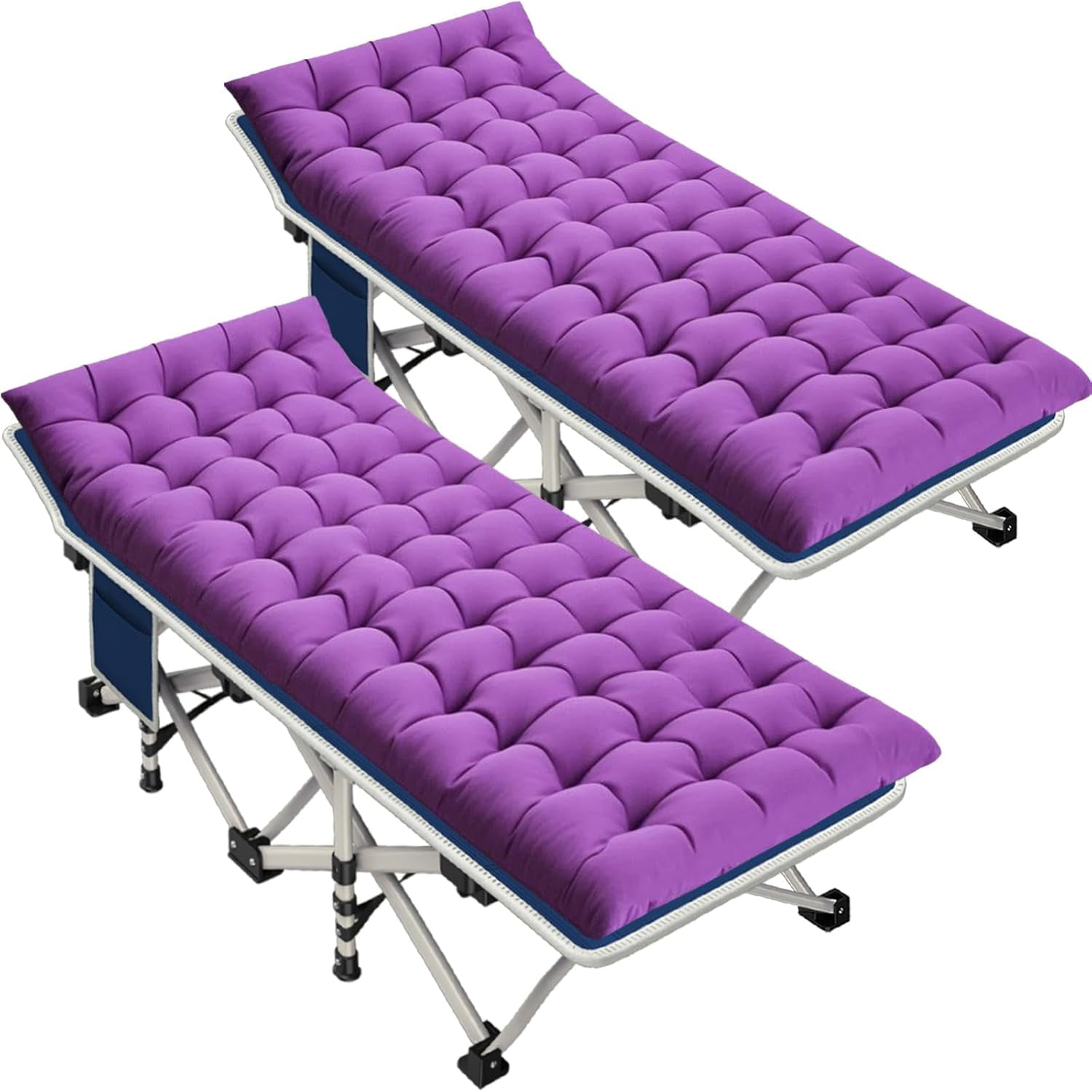 Camping Cot with Mattress Comfortable 2 Pack Cots for Sleeping Camping ...