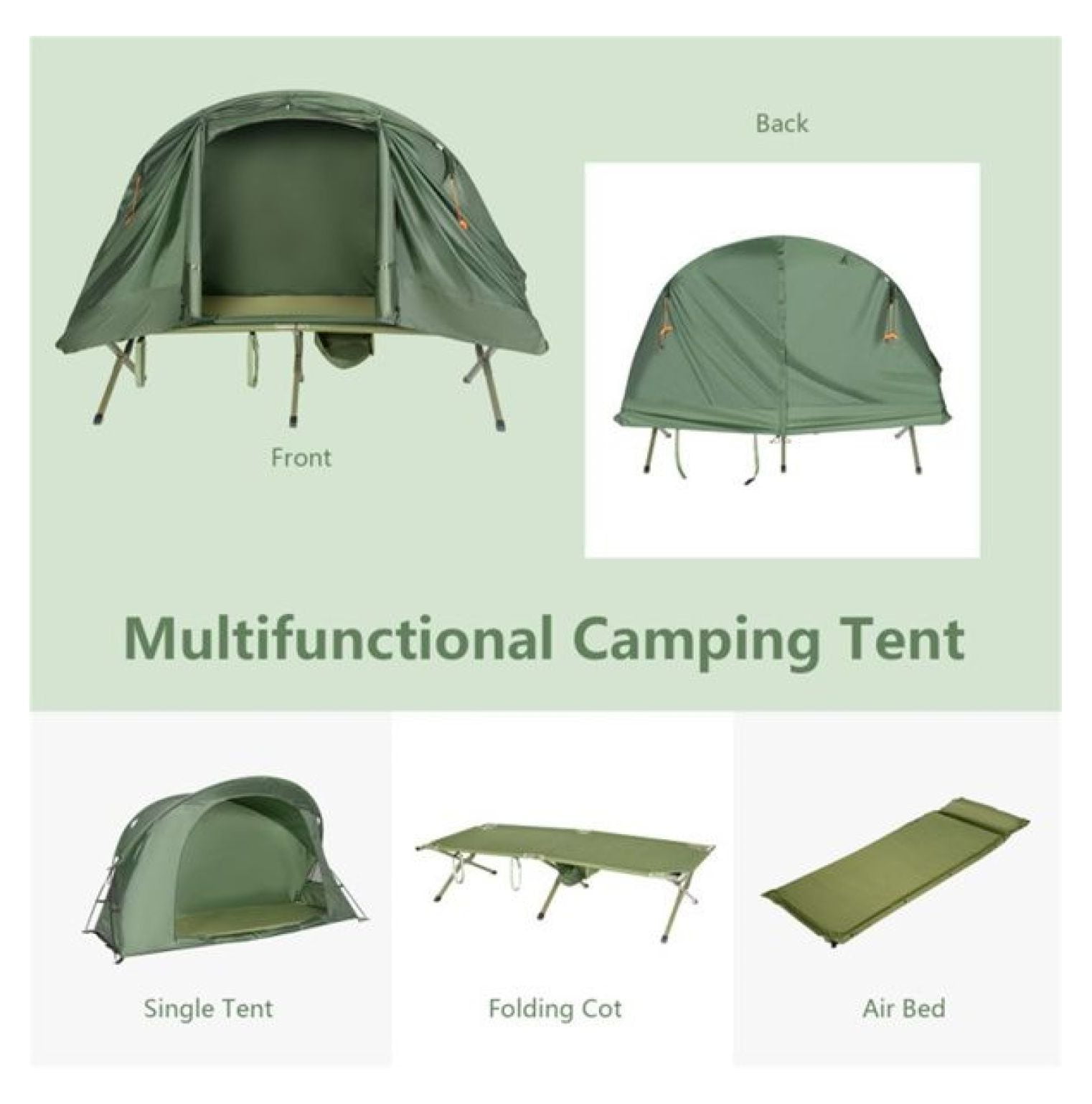 Camping Cot Tent Combo - Single Portable Outdoor Sleeping Bed with ...