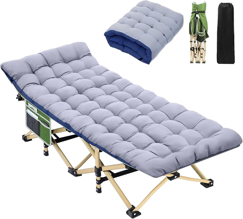 Camping Cots for Adults: 1200D Double Layer Oxford Camping Cot with 2 ...