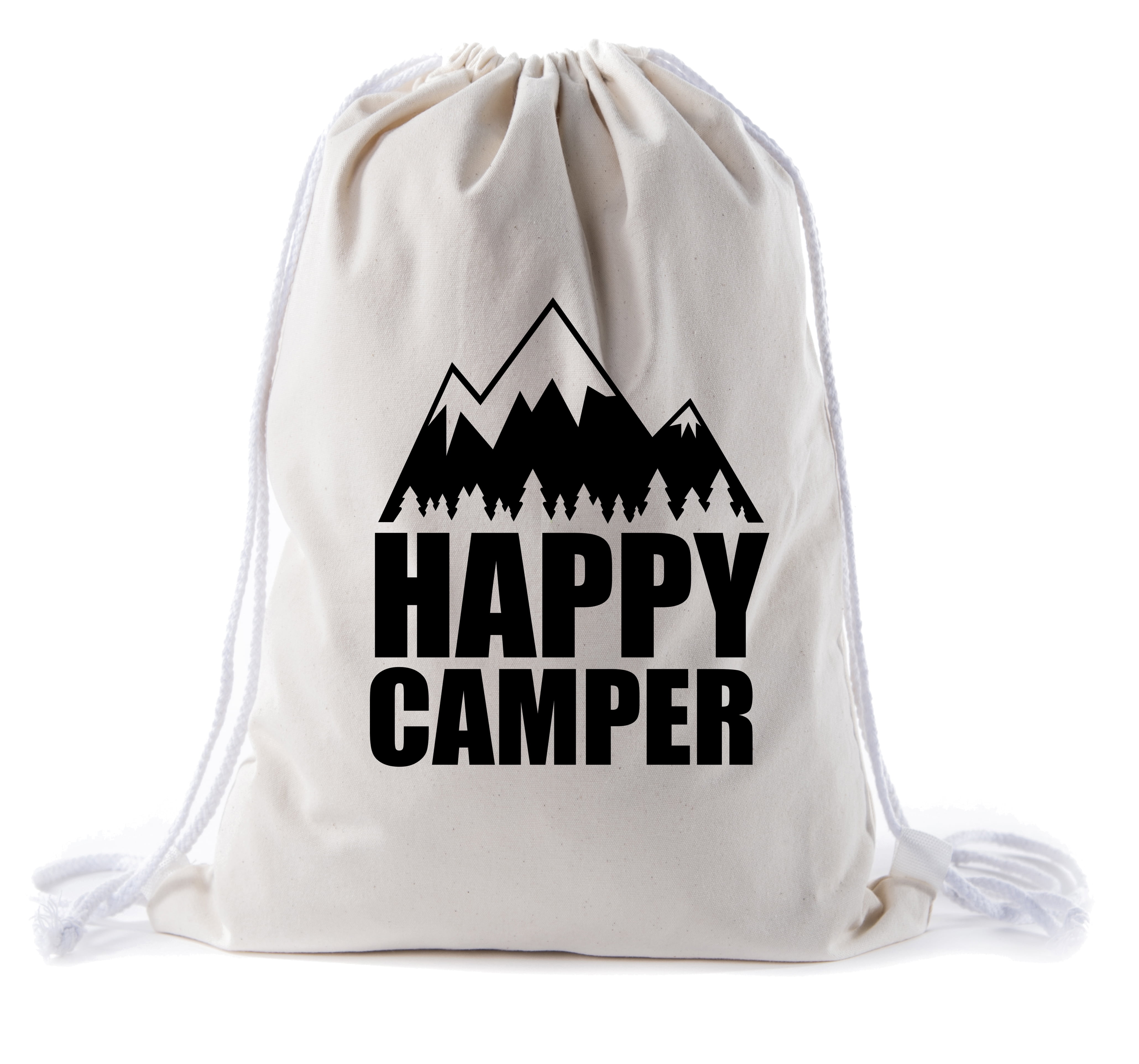 Camping Cotton Drawstring Backpack for Birthday parties and Summer Camp ...