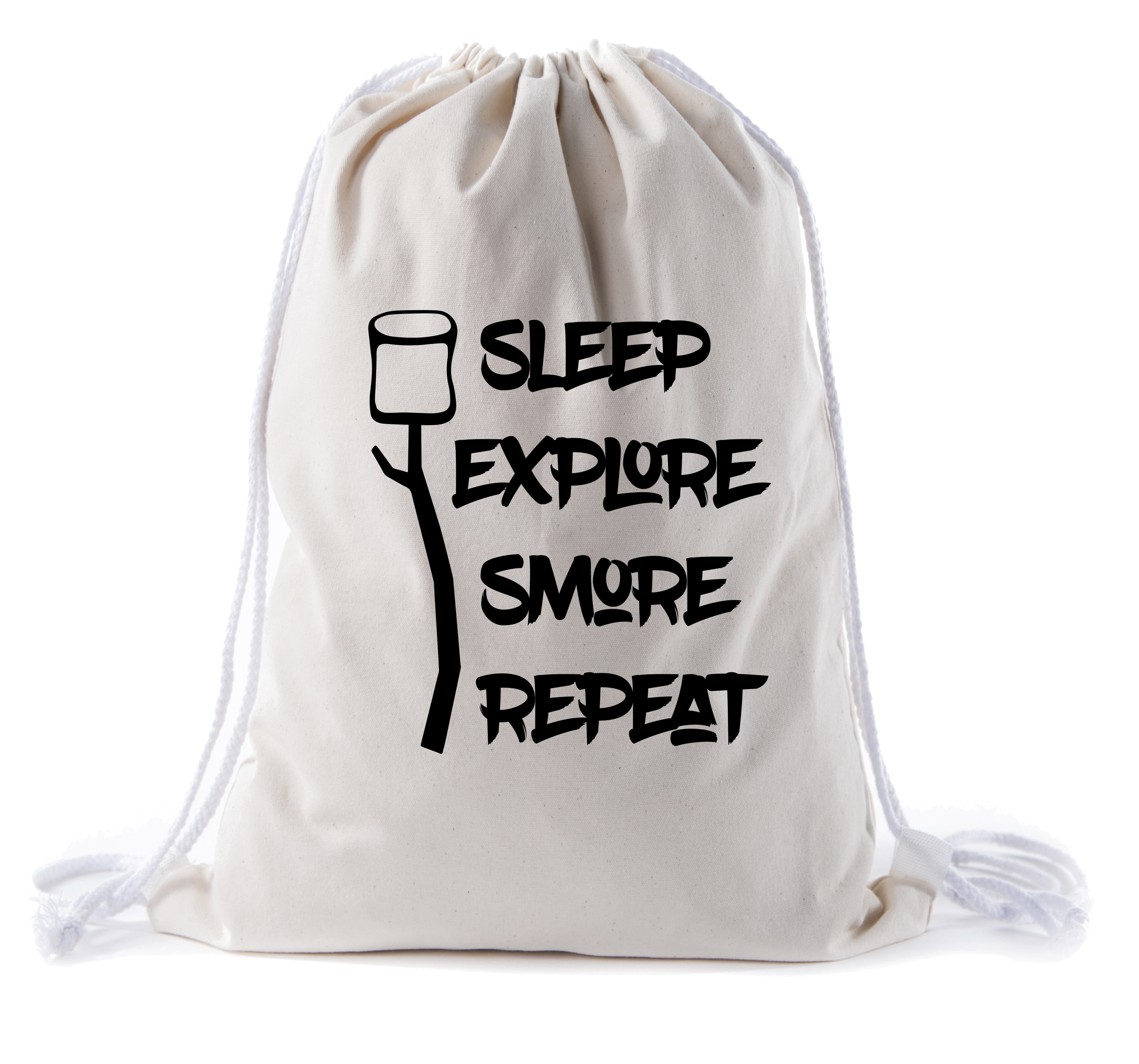 Camping Cotton Drawstring Backpack for Birthday parties and Summer Camp ...