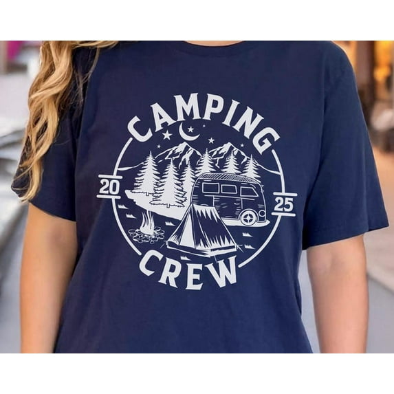 Camping Crew 2025 T-Shirt: Family Campfire Matching Tee - Walmart.com