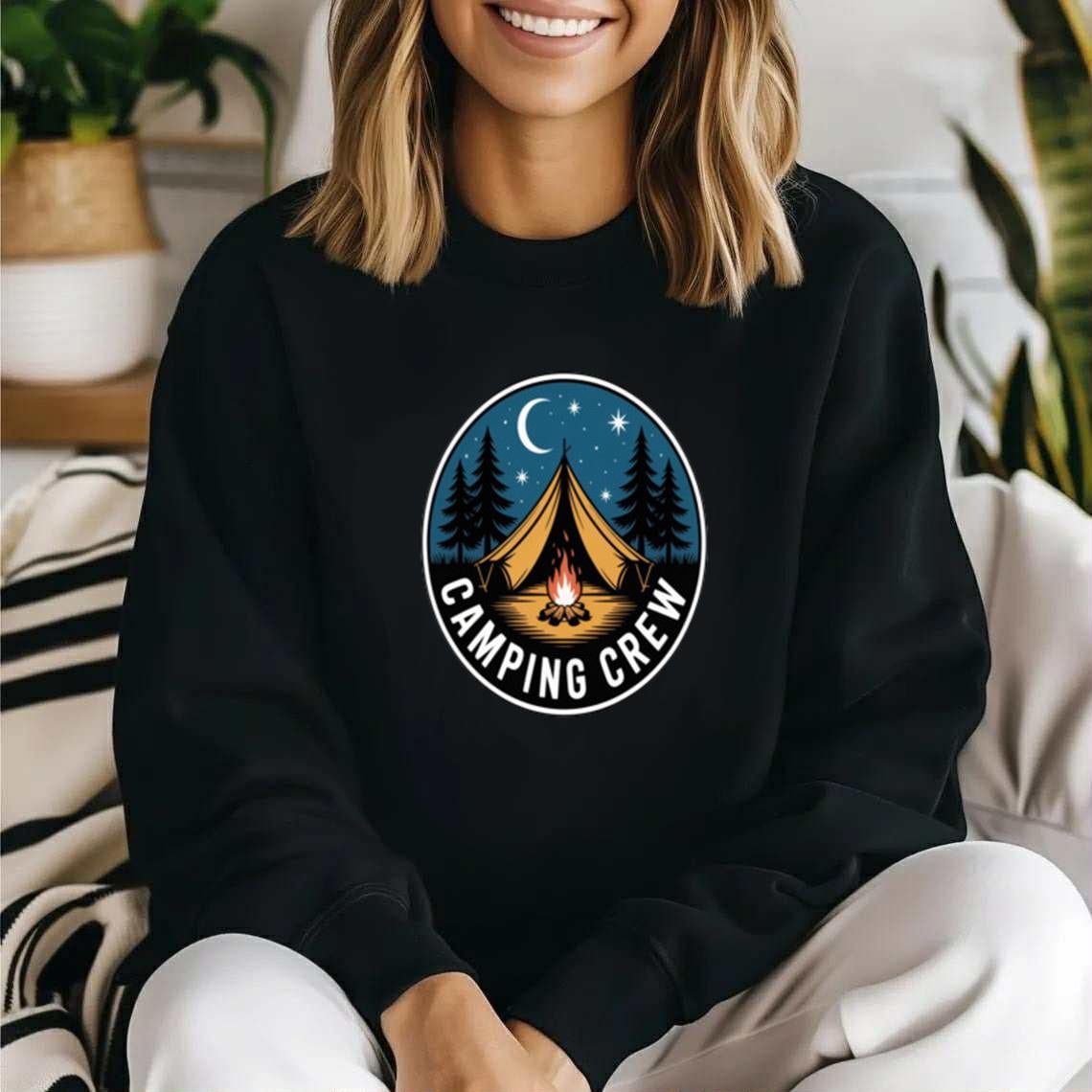 Camping Crew Family Adventure Trip Outdoor Fun Retro Travel RV Graphic ...