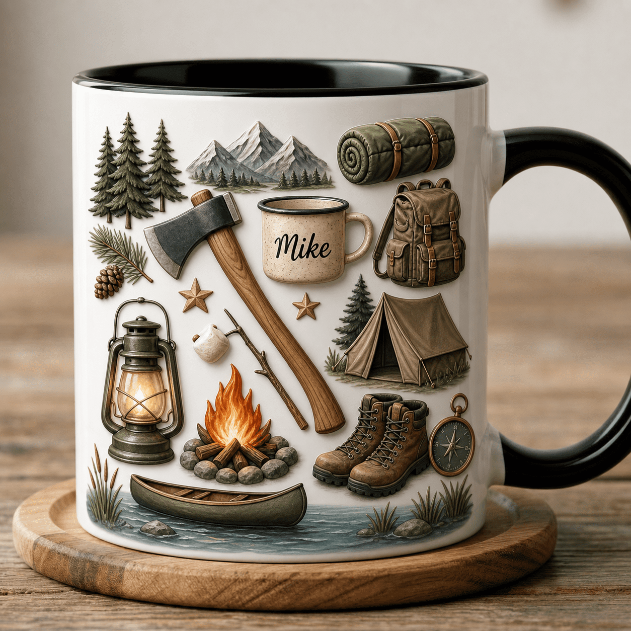 Camping Dad Ceramic Mug Personalized Outdoor Adventure Gift for Dad ...