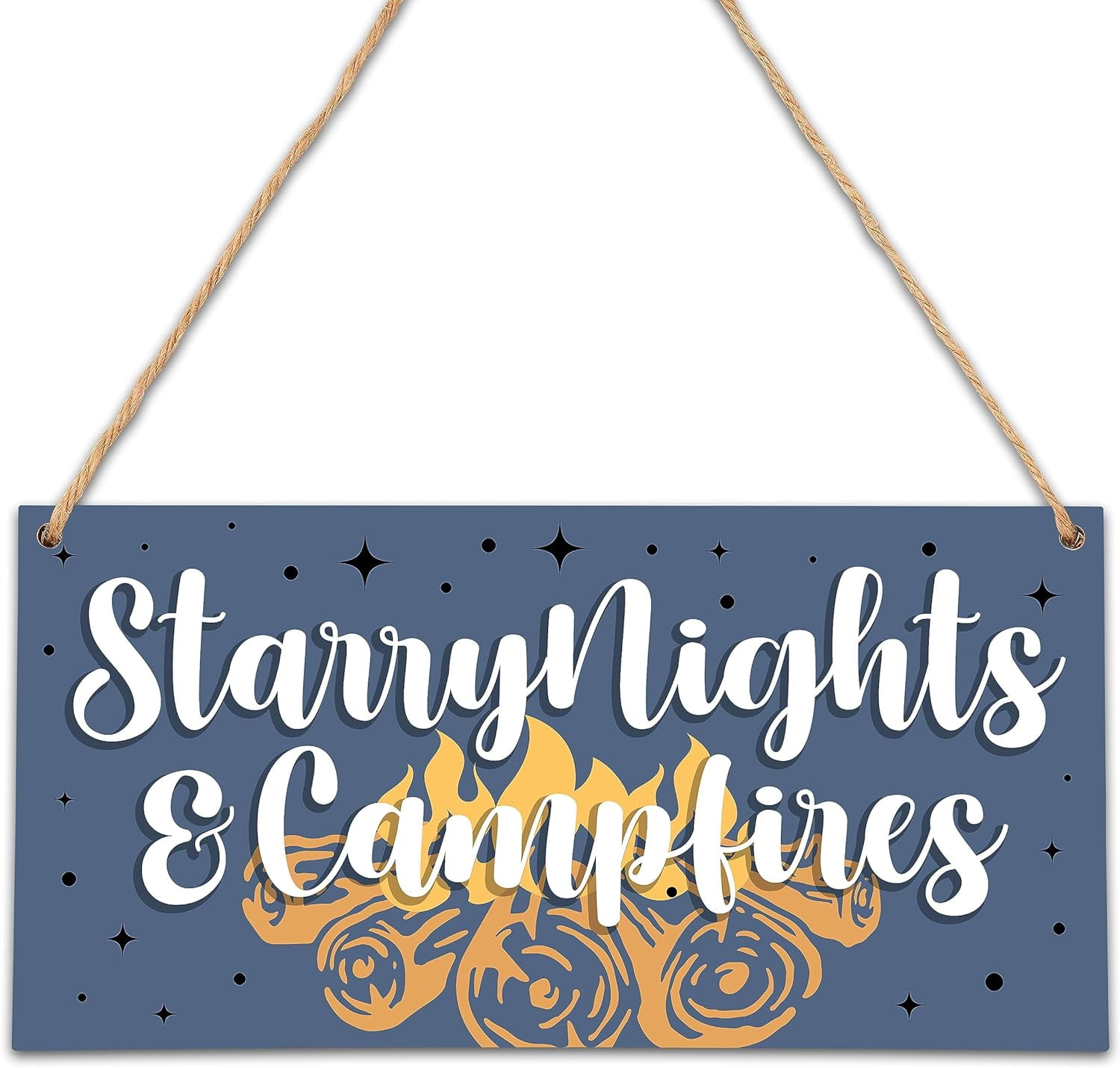 Camping Decor for Camper, Starry Nights & Campfires Wooden Door Sign ...