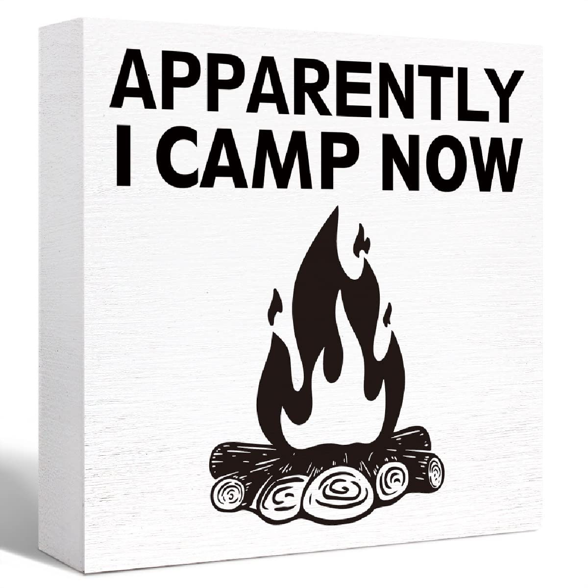 Camping Decor Funny Camping Sign Rustic ATT1Apparently I Camp Now Wood ...