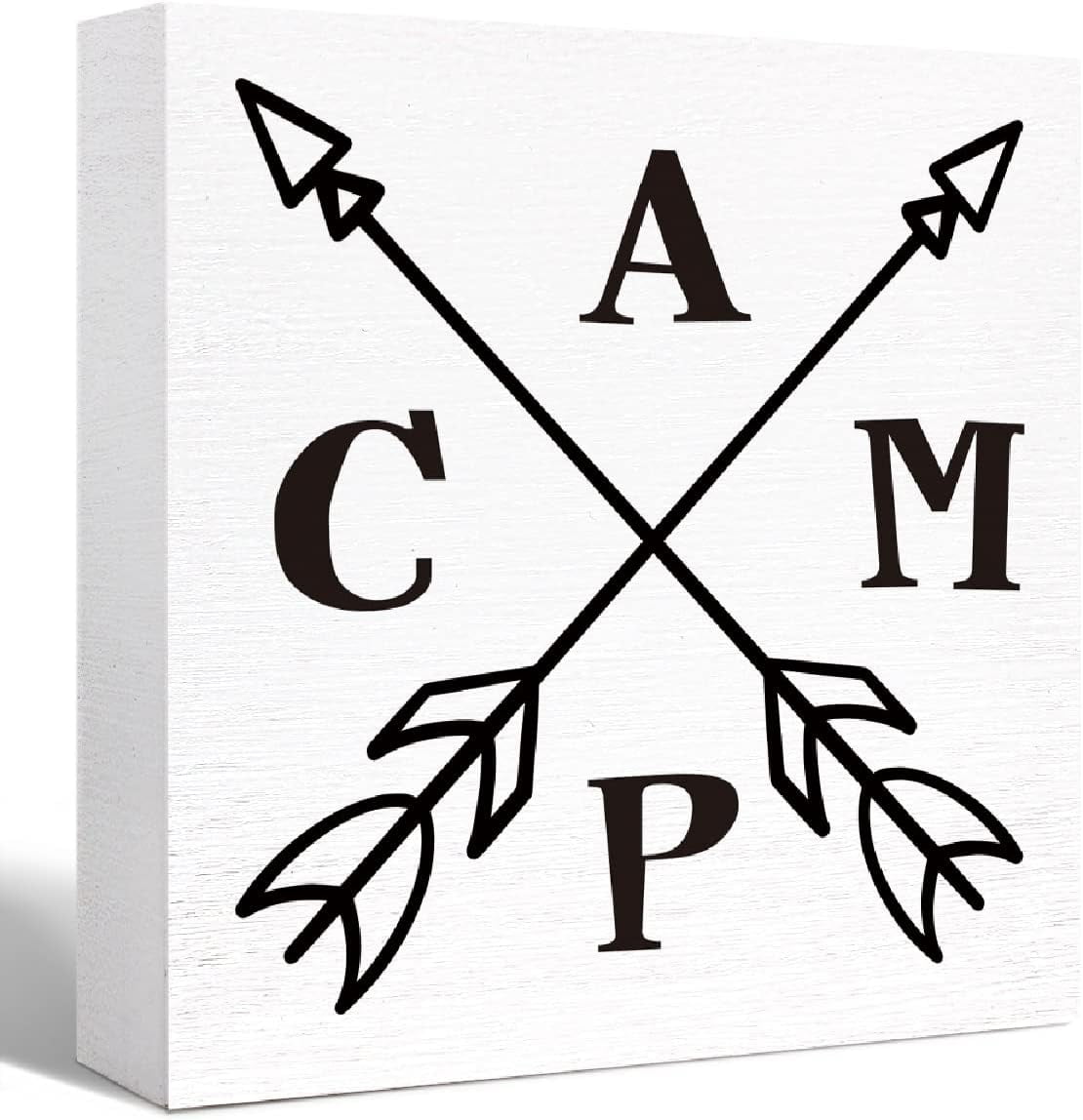 Camping Decor Funny Camping Sign Rustic Camp Arrow Wood Block Sign Home ...
