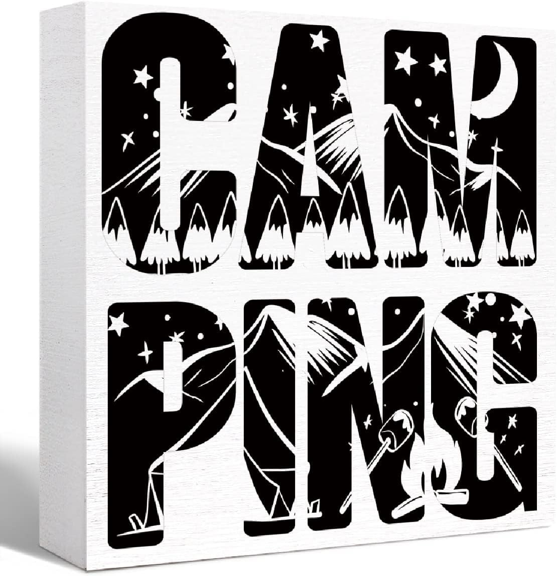 Camping Decor Funny Camping Sign Rustic Camping Wood Block Sign Home ...