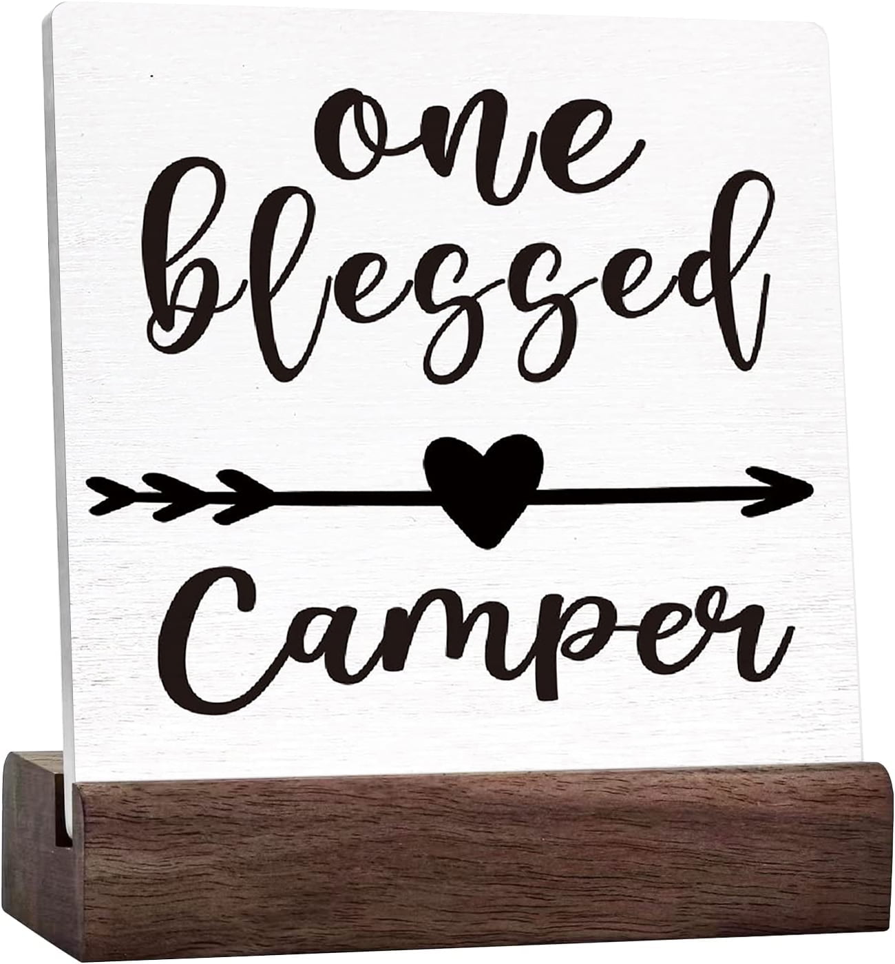 Camping Decor Funny Camping Sign Rustic One Blessed Camper Ceramic ...