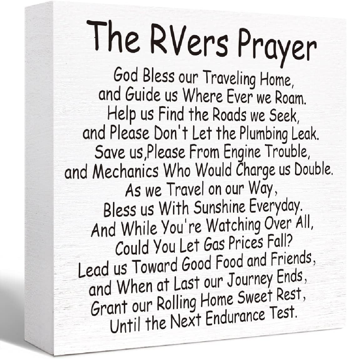 Camping Decor Funny Camping Sign Rustic The RVers Prayer Wood Block ...