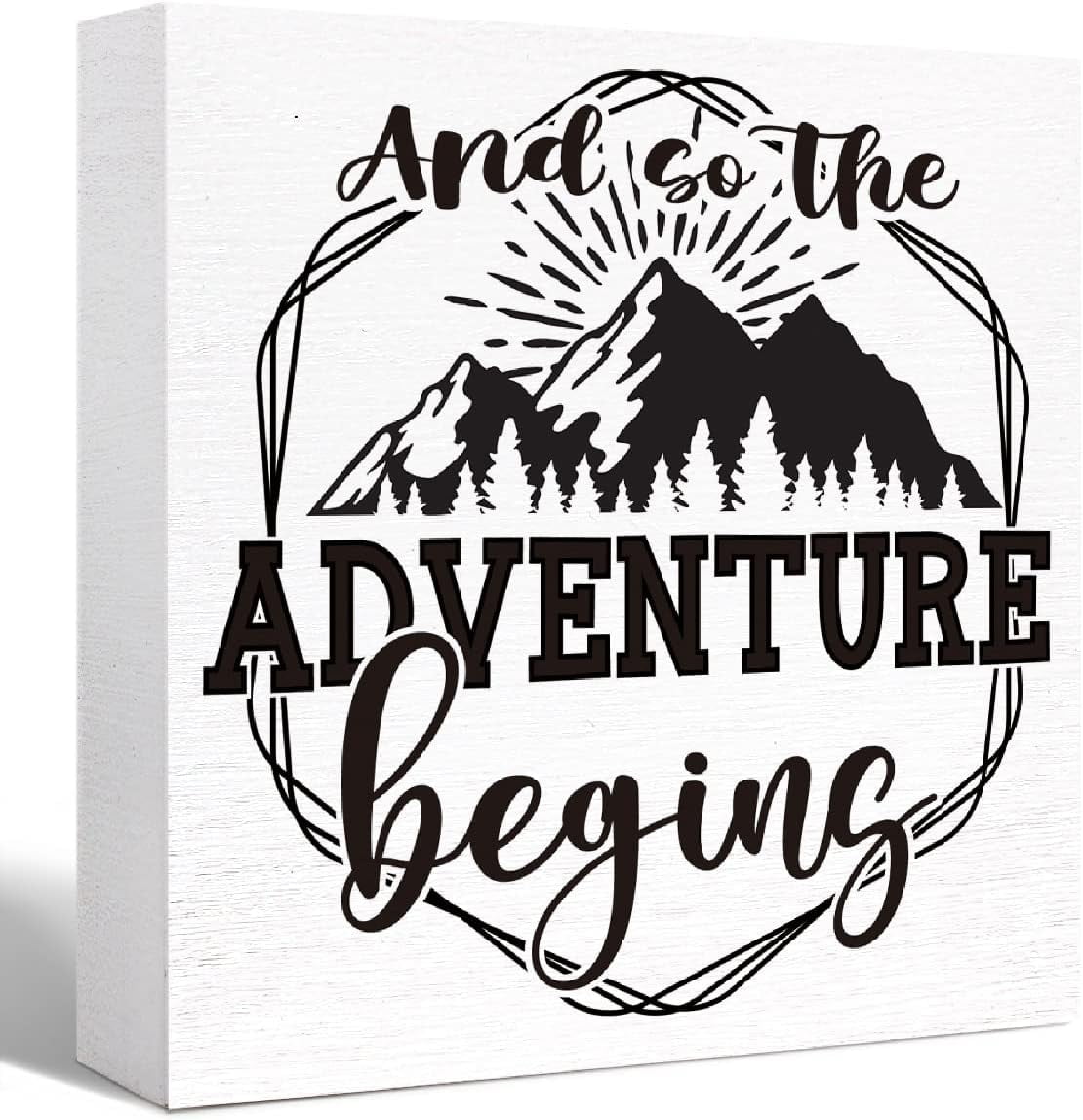 Camping Decor Camping Sign Rustic And So the Adventure Begins Wood ...