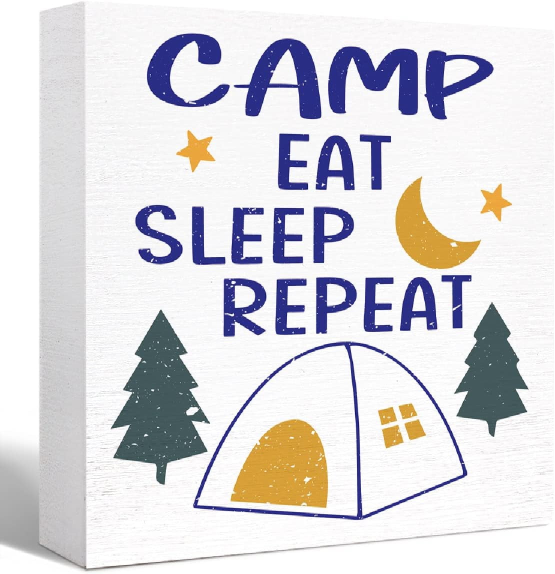 Camping Decor Camping Sign Rustic Colorful Camp Eat Sleep Repeat Wood ...