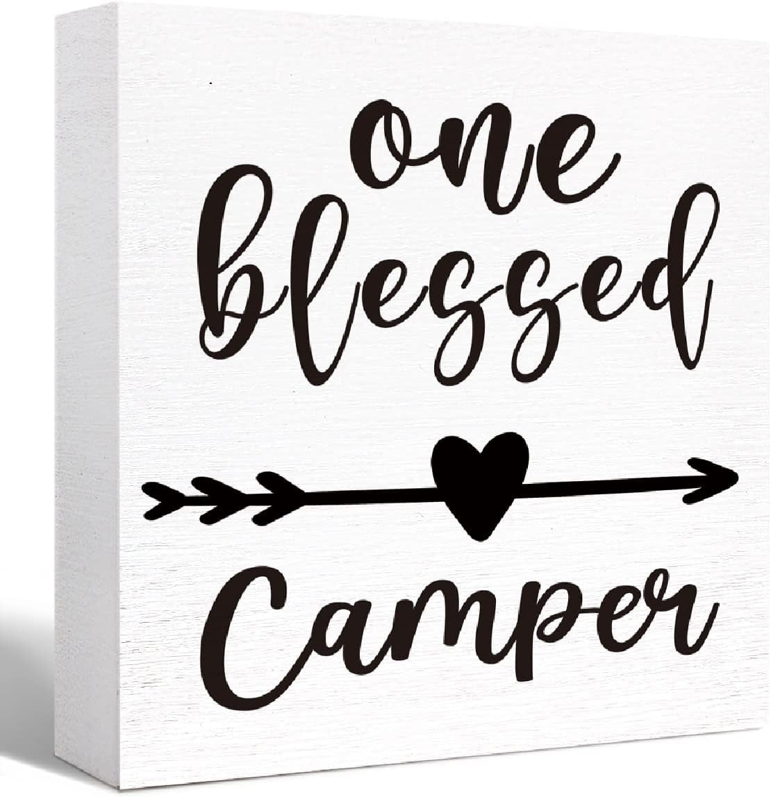 Camping Decor Camping Sign Rustic One Blessed Camper Wood Block Sign ...