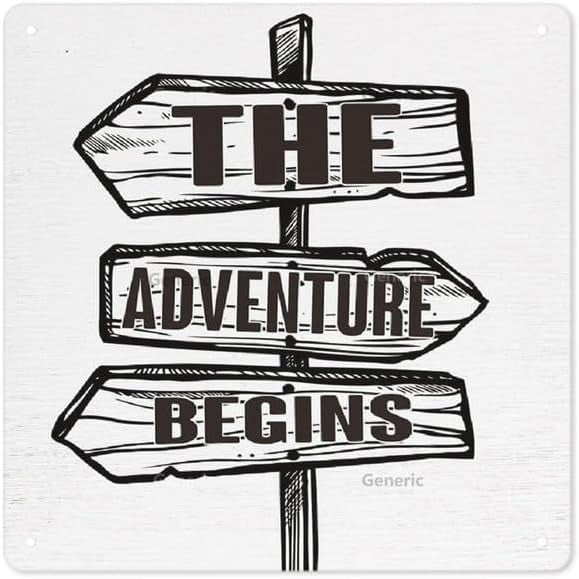Camping Decor Camping Sign Rustic The Adventure Begins Sign Home RV ...
