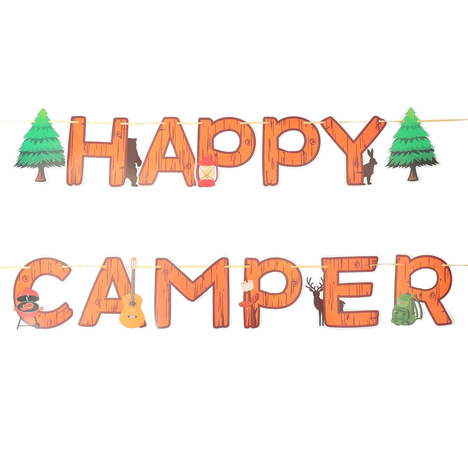 Camping Decoration Banner Party Decorative Theme Banners Paper Supplies ...