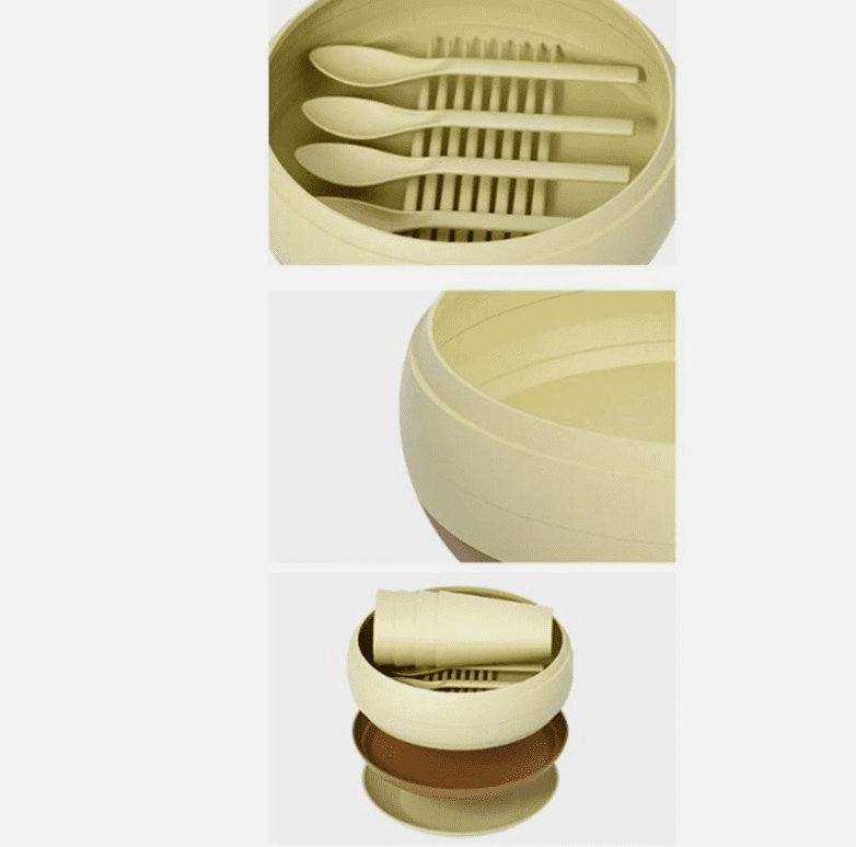 Camping Dinnerware Set Plate Tableware Set Handle Portable ...