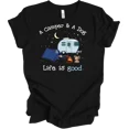 Camping Dog Shirt - A Camper & A Dog, Life Is Good Tee, Vintage T-Shirt ...